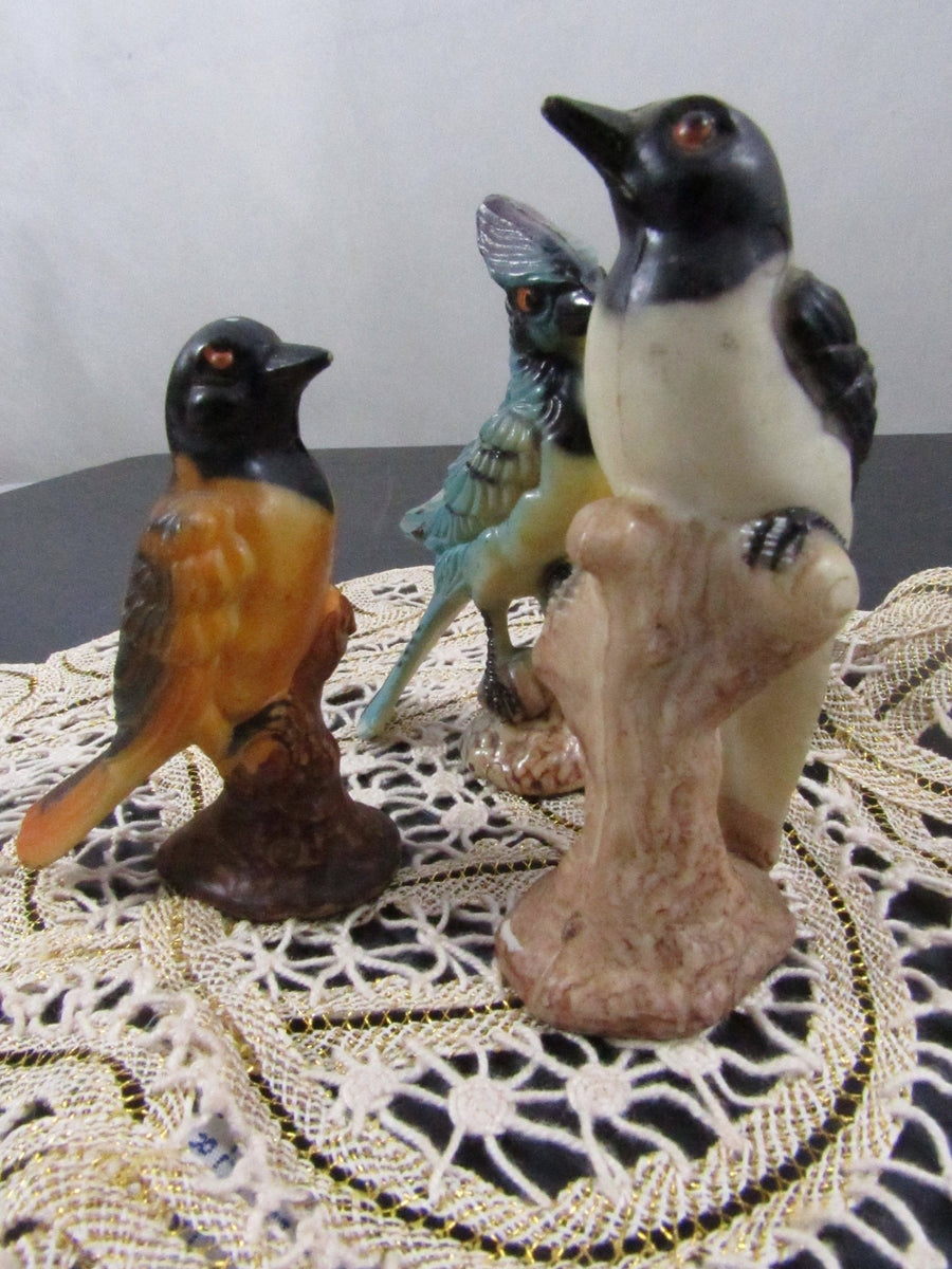 Vintage Celluloid Birds Miniature Plastic Birds Made in Hong Kong Set ...